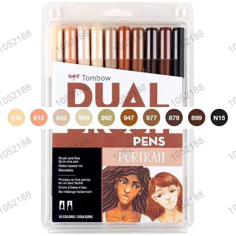 Набор акварельных маркеров Tombow Dual Brush Pens для граффити, 10 цветов