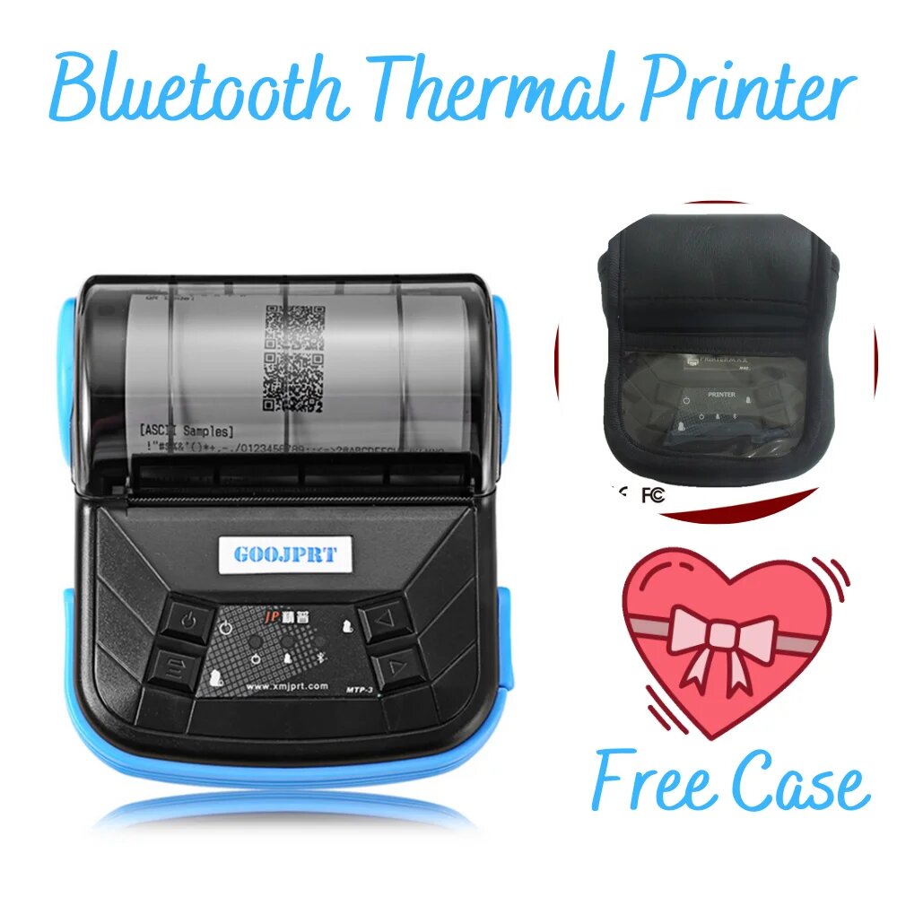 GOOJPRT MTP-3 Термопринтер Bluetooth, Blue Case, Plug Type: US Plug — фото 1