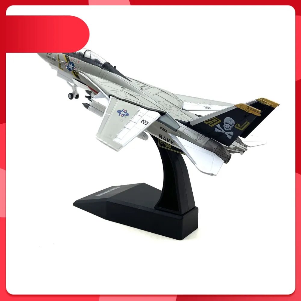 Металлическая модель самолета F-14 Tomcat, масштаб 1:100, серый/черный, для коллекционеров