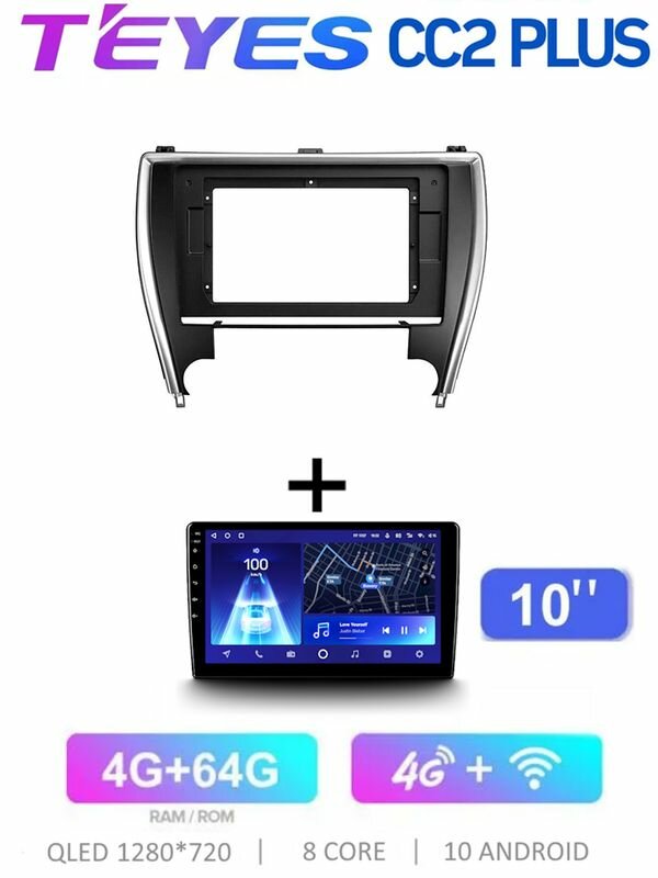 Магнитола 10" Teyes CC2 Plus 4/64 Gb для Toyota Camry 7 50 55 2014-2017 US EDITION (A)