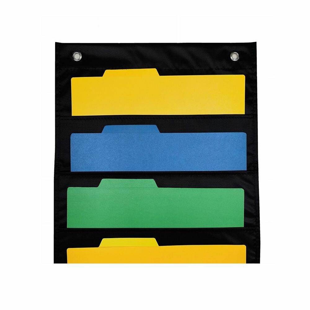 Подвесной настенный органайзер для файлов, большой, с 5 карманами, карман для хранения диаграмм с 2 вешалками, держатель для папок, органайзер для документов для офиса, школы, класса, библиотеки, дома