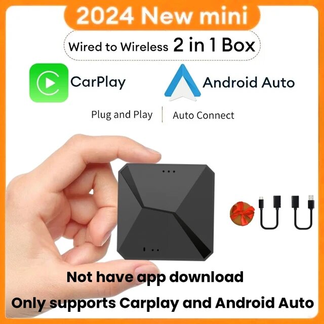 Беспроводной адаптер Carplay AI Box на базе Android 13, поддерживает Android Auto, совместим с Netflix, YouTube и другими моделями автомобилей, поддерживает Volkswagen, Toyota, Mazda, Hyundai, Haval, GMC, Ford и Chevrolet.