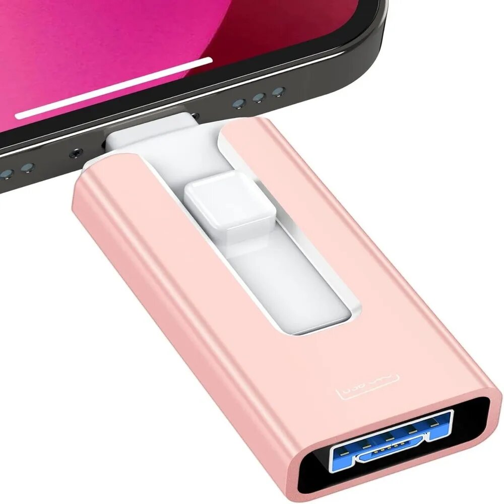 256 ГБ флеш-накопитель для iPhone/iPad , Фото-накопитель с поддержкой USB , Резервное копирование фото/видео , Для Android/ПК