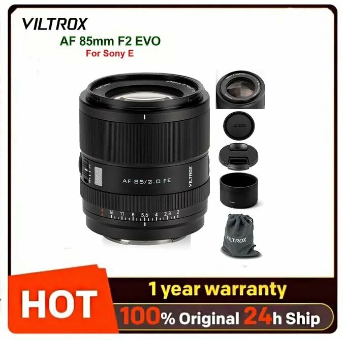 Viltrox 85mm F2.0 EVO Полнокадровой автофокусный объектив для Sony E Mount FE a7iv a7c ii a7rv a9ii zve1 fx3 zv-e10 ii a6700 a6600