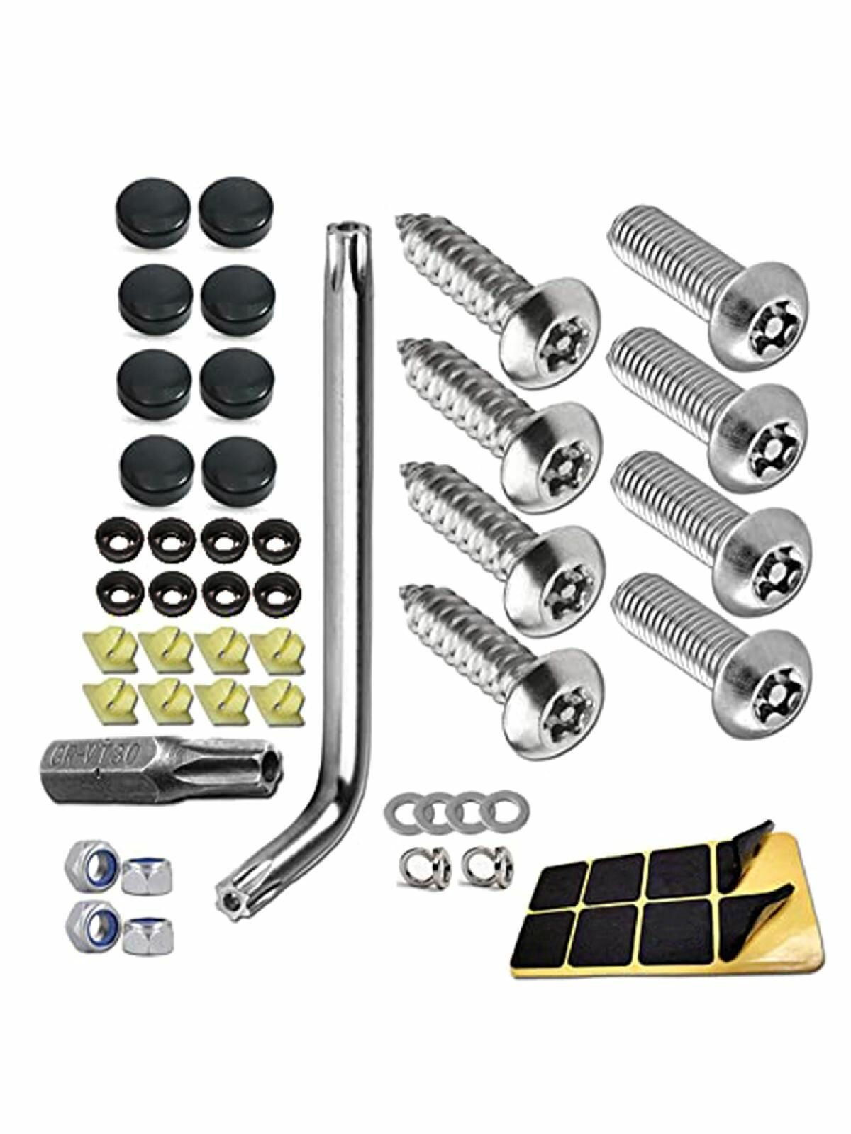 Болты крепления номерных знаков авто, антивандальный крепеж гос номера к рамке, набор винты