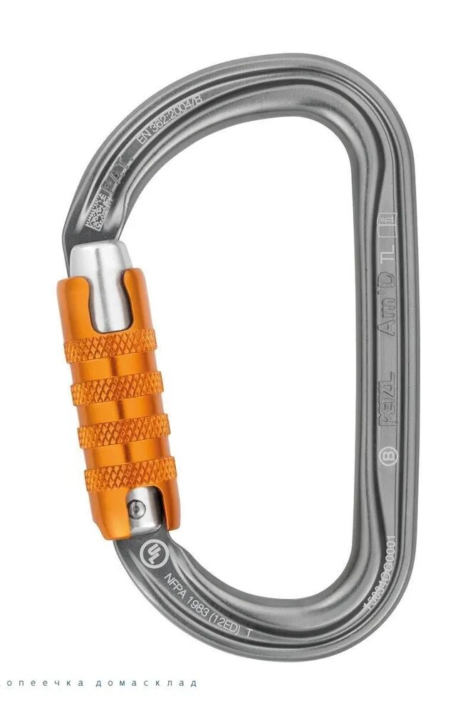 Petzl Am'D альпинистский карабин, D-образный, автоматическая фиксация, для скалолазания, длина 100 мм