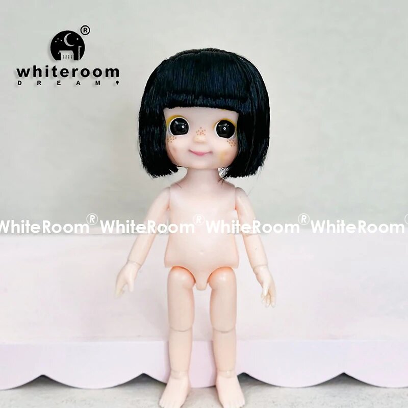 Whiteroom Шарнирная кукла 16 см пластик голубые глаза Белый, BABY 04, Purple eyes