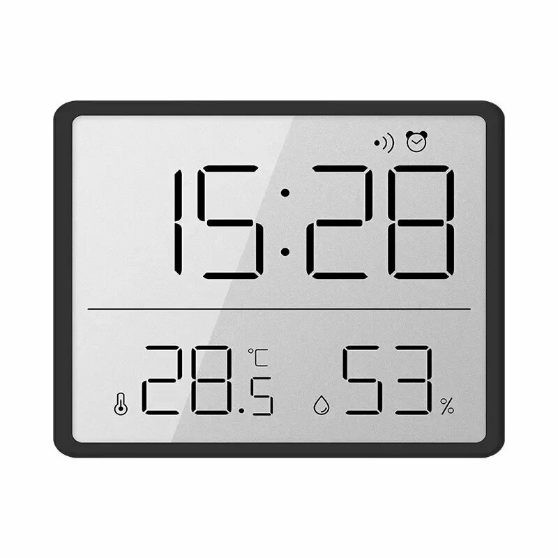 Часы настенные цифровые с термометром, Black-1PCS