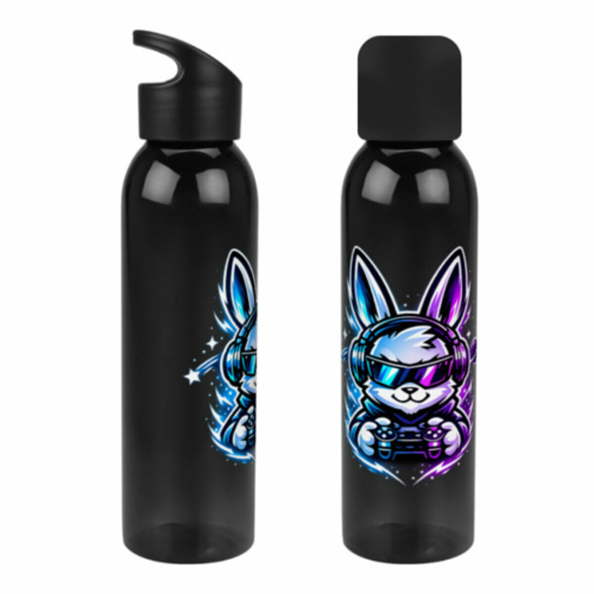 Бутылка для воды «Неоновый Геймер» (черный)