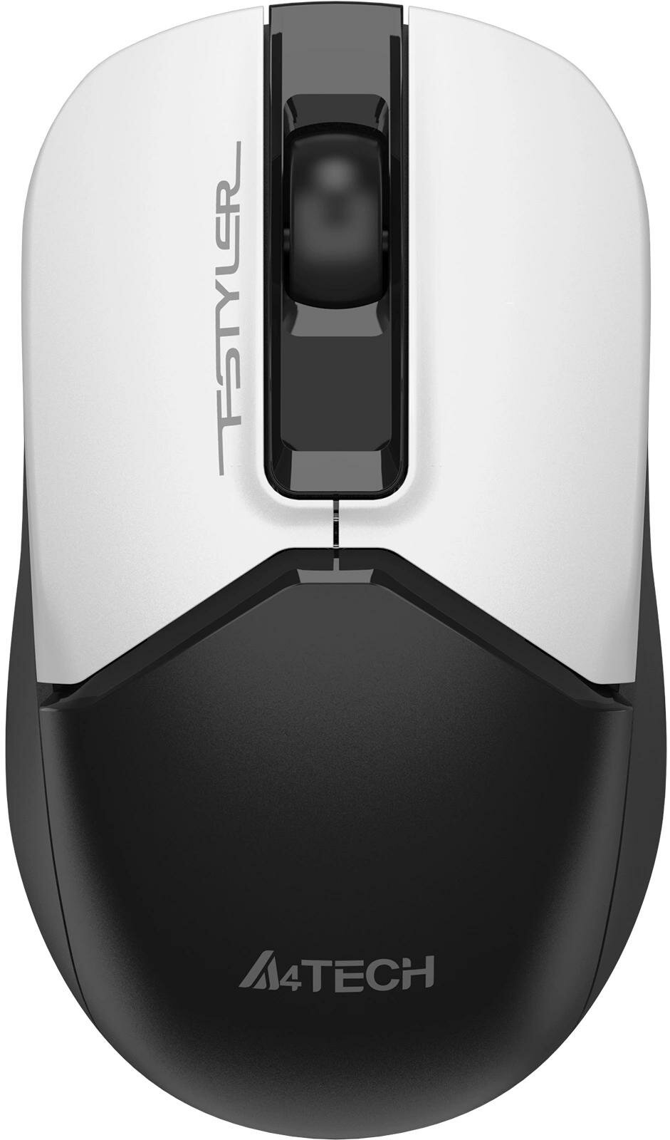 Мышь компьютерная A4Tech Fstyler Fg12s Panda белый, черный, оптическая 1200 dpi, silent, беспроводная USB, 3 кнопки (FG12S PANDA)