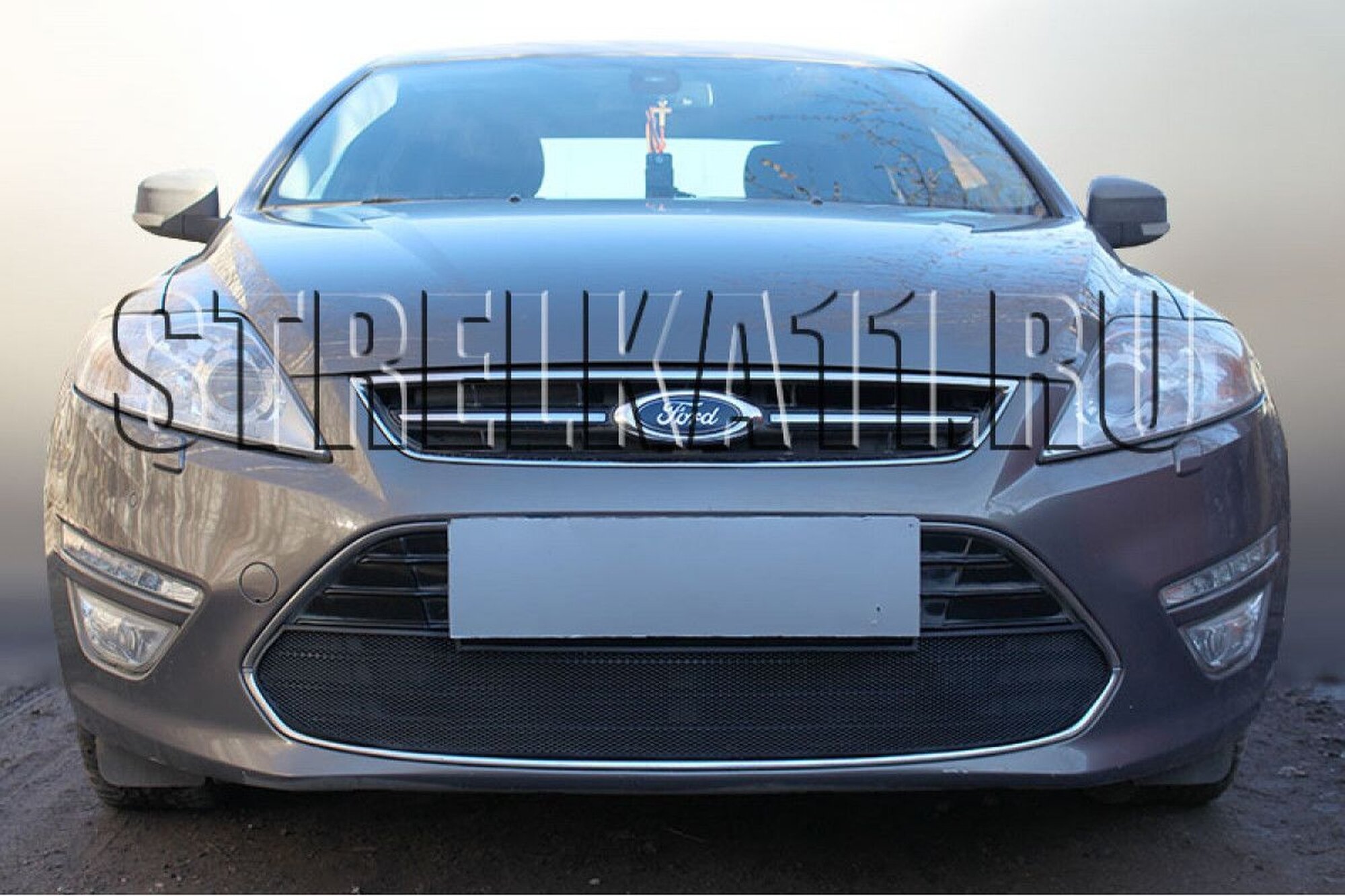 Защитная сетка радиатора с окантовкой и защелками для Ford Mondeo 2011-2015 (IV рестайлинг)