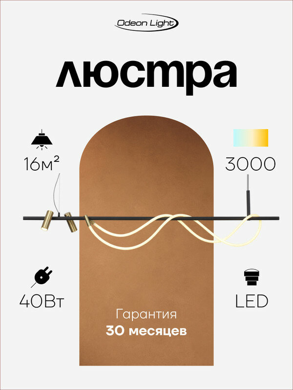 Подвесной светильник ODEON LIGHT CORDA 4397/40L LED 1*40W черный