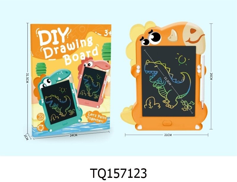 Детская электронная доска для рисования с изображением мультяшного динозавра, ЖК-дисплей, функция стирания одним нажатием, цветная доска для граффити, игрушка.
