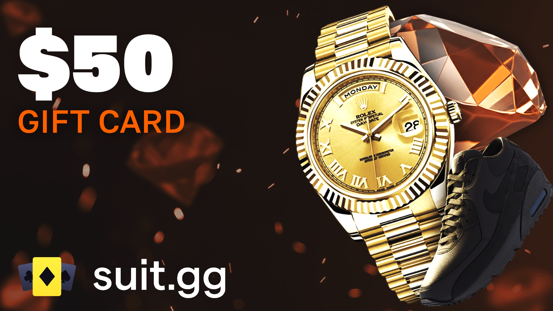 Suit.gg USD 50 Подарочная карта | купить цифровой ключ для активации в России