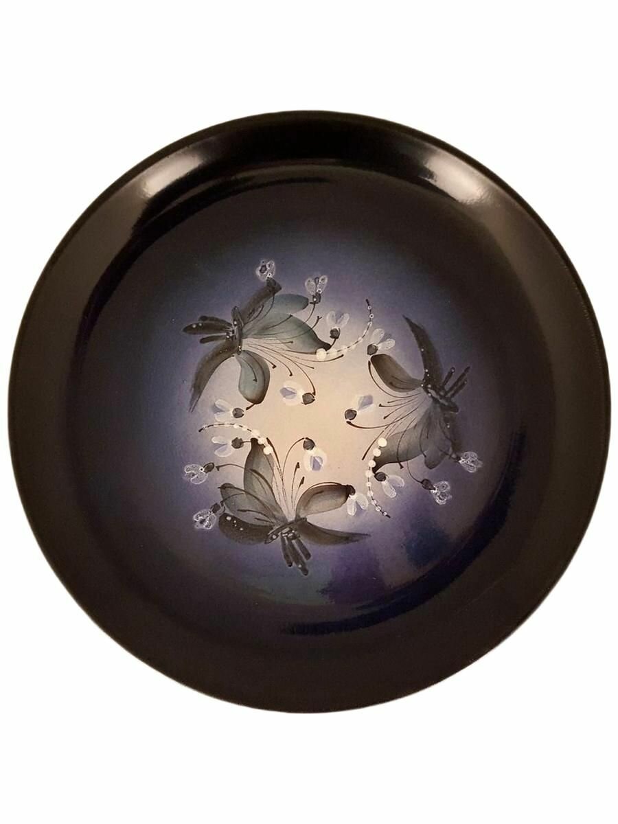 Блюдо "Цветочное", глина, керамика, Псковский гончар