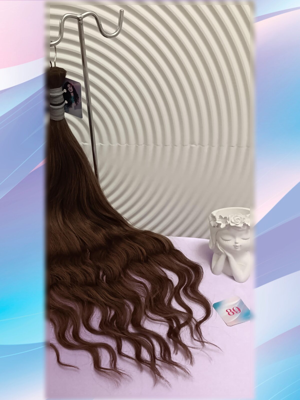 Волосы для наращивания CurlLink, натуральные, волнистые, кудрявые, 55 см