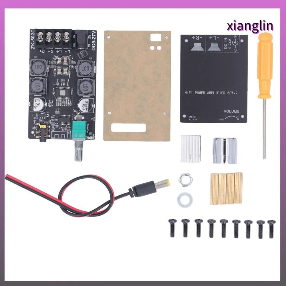 Беспроводная 50W Усилительная Плата, Мощный и Компактный Модуль для DIY Bluetooth Колонок