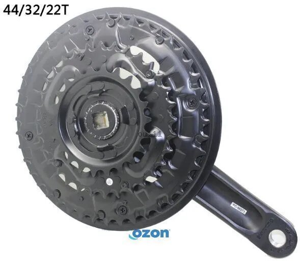 Shimano FC-M371 Система шатунов 44/32/22T для горных велосипедов, длина 170 мм, 9 скоростей — фото 1