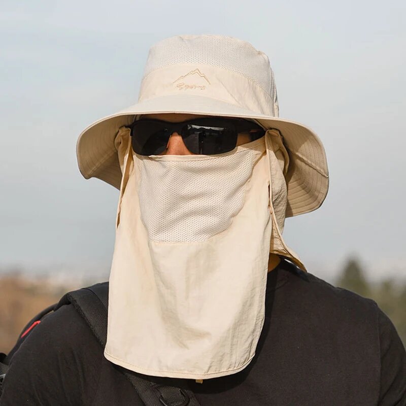 Мужская панама бежевая Banama K33-Beige солнцезащитная — фото 1