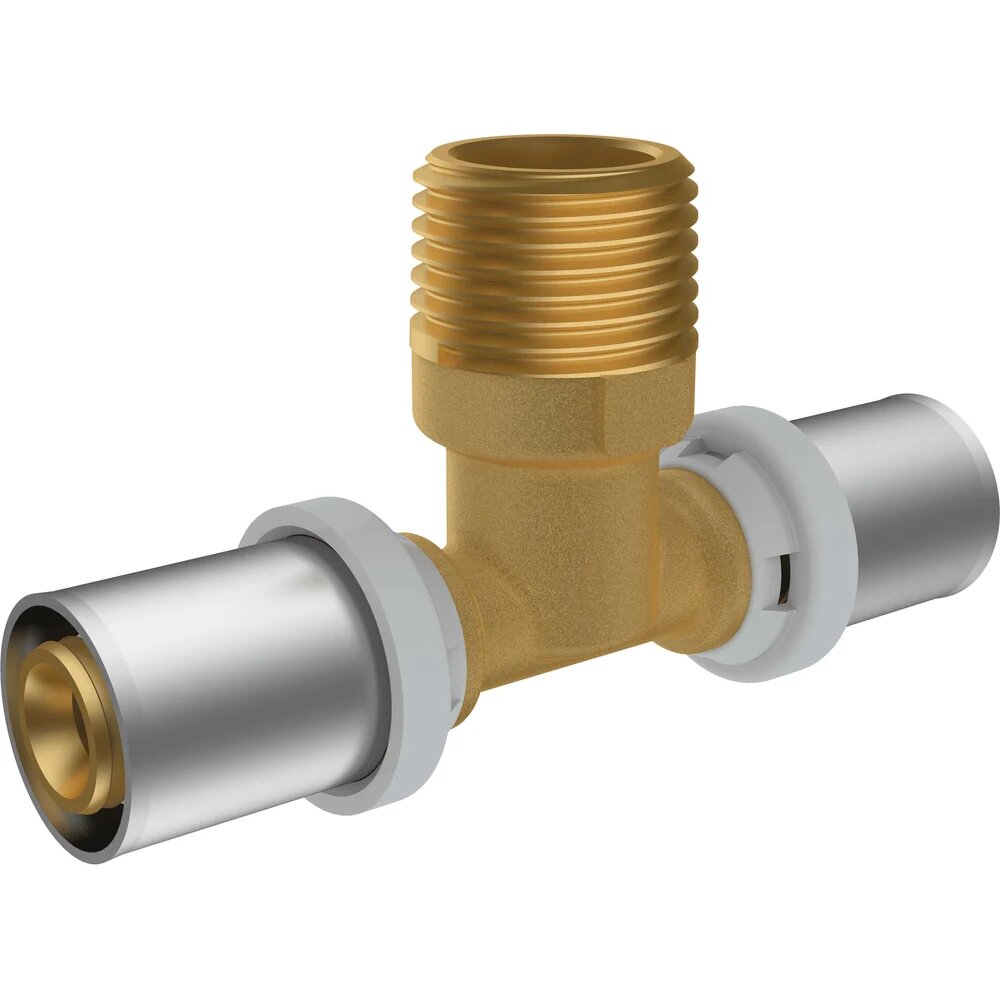 Тройник RIIFO Omni с наружной резьбой пресс латунь 16-1/2"МТ -16 (уп 5шт) 1100045855
