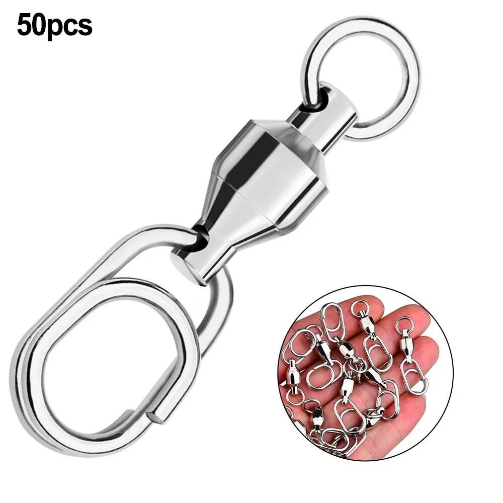 50 шт. рыболовные коннекторы вертлюги вращающиеся защелки для рыболовных крючков приманки