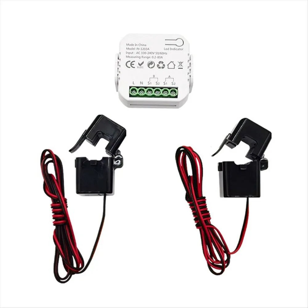 Tuya ZigBee Умный Выключатель Энергии, Измеритель Напряжения И Тока 2CT