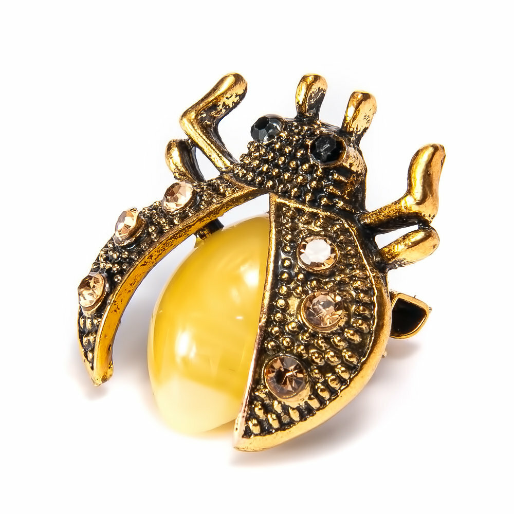 Брошь, янтарь