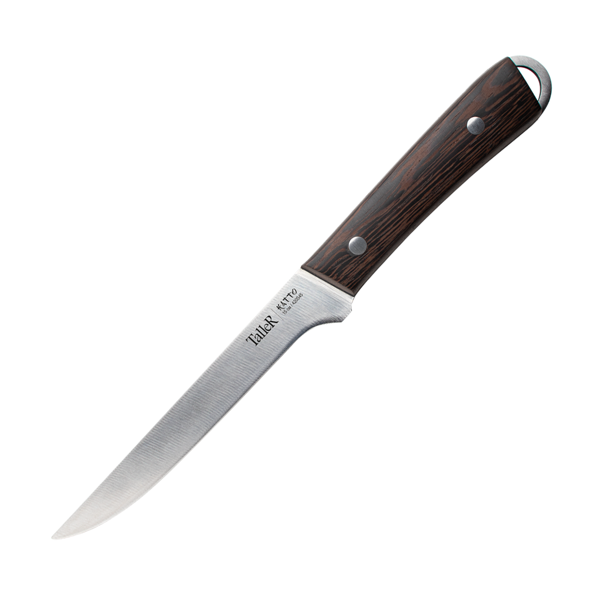Филейный нож TalleR "Катто" TR-22055, сталь, дерево, петля для подвешивания, длина лезвия 15см