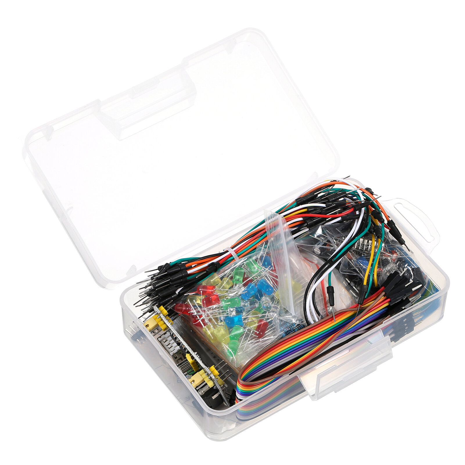 Electronic Fun Kit Bundle with Breadboard Cable Resistor Capacitor Leds Potentiometer Replacement for Arduino Respberry Pi