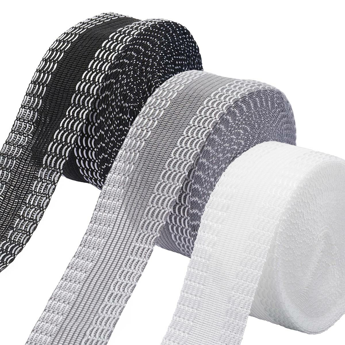 Набор термоклеевых лент 25мм*5м, 3 цвета, белый/черный/серый