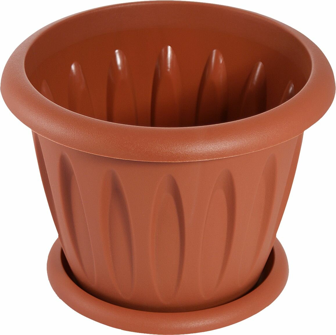 Горшок для растений с поддонником MARTIKA Фелиция терракотовый d 140мм, 0.9л