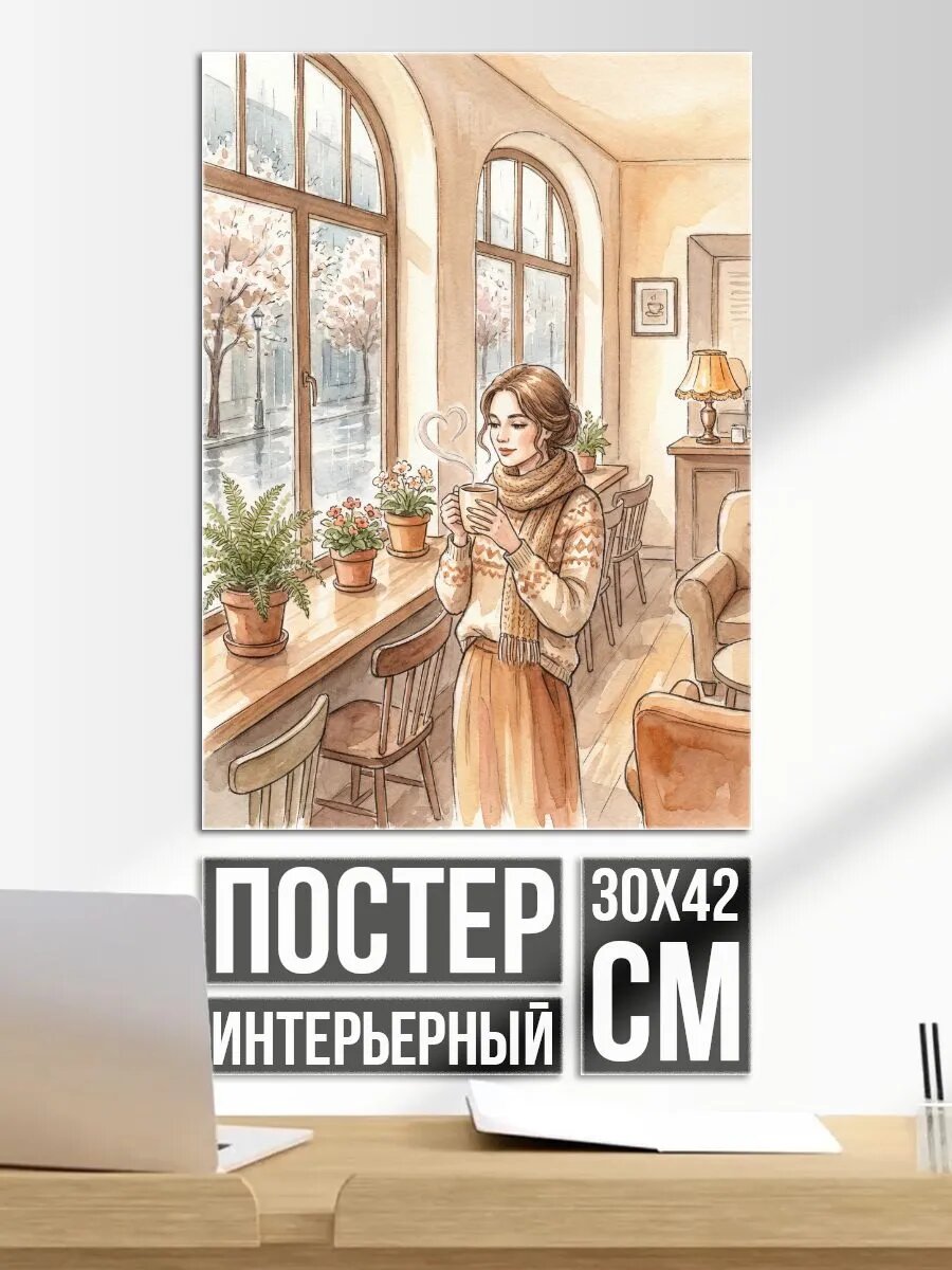Постер на стену Завтрак в Кафе