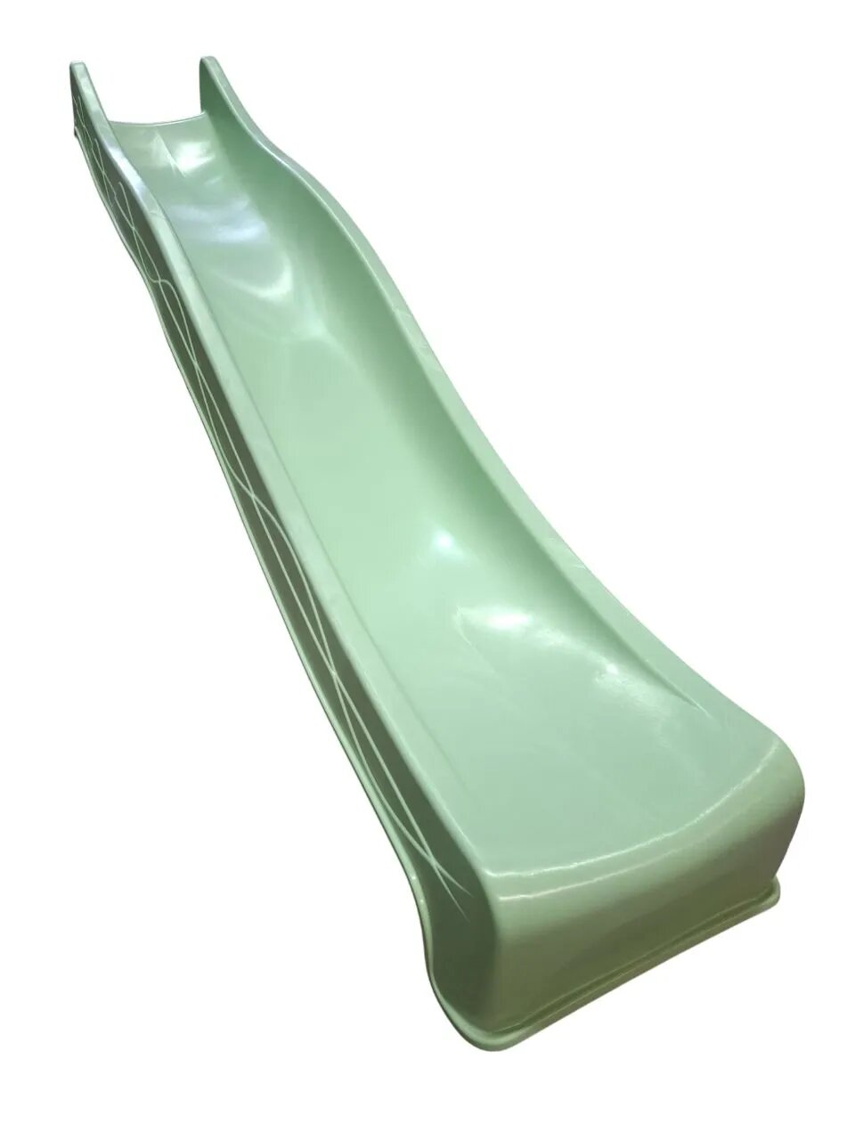 Скат пластиковый для детской гори 3м, с подключением воды, светло-зеленый