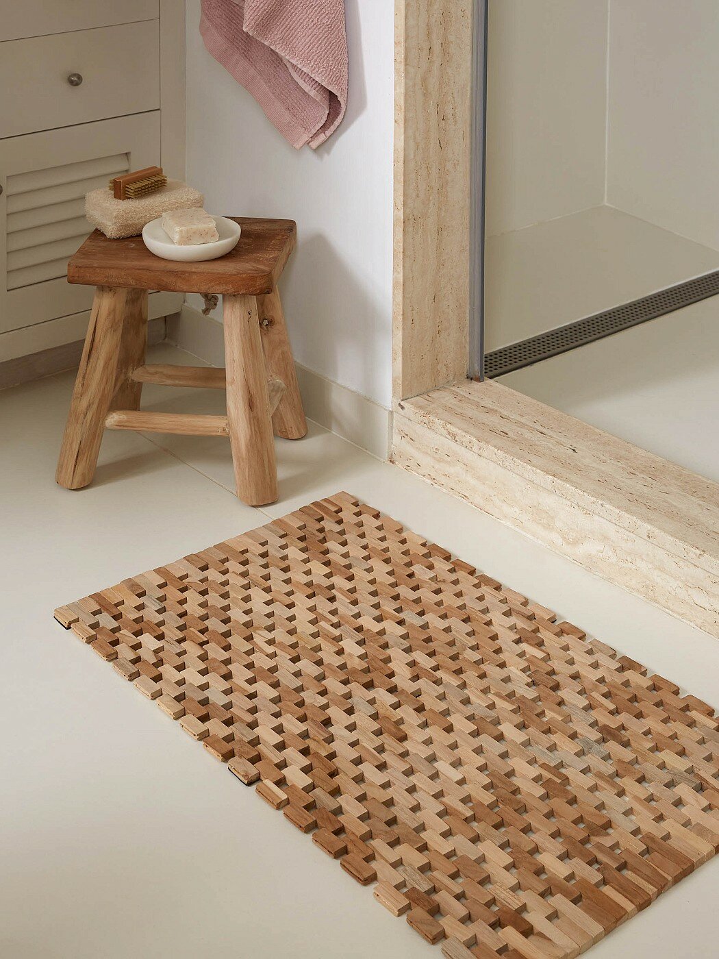 Коврик для ванной La Forma Azuray, тиковый, прямоугольный, без основы