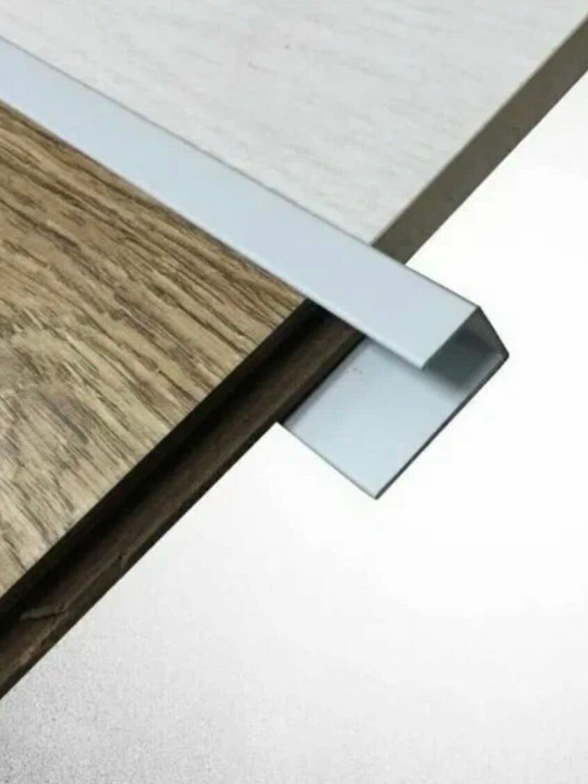 П-образный профиль 10 мм, Анодированный алюминиевый, Серебро матовое 2700 мм -1 шт