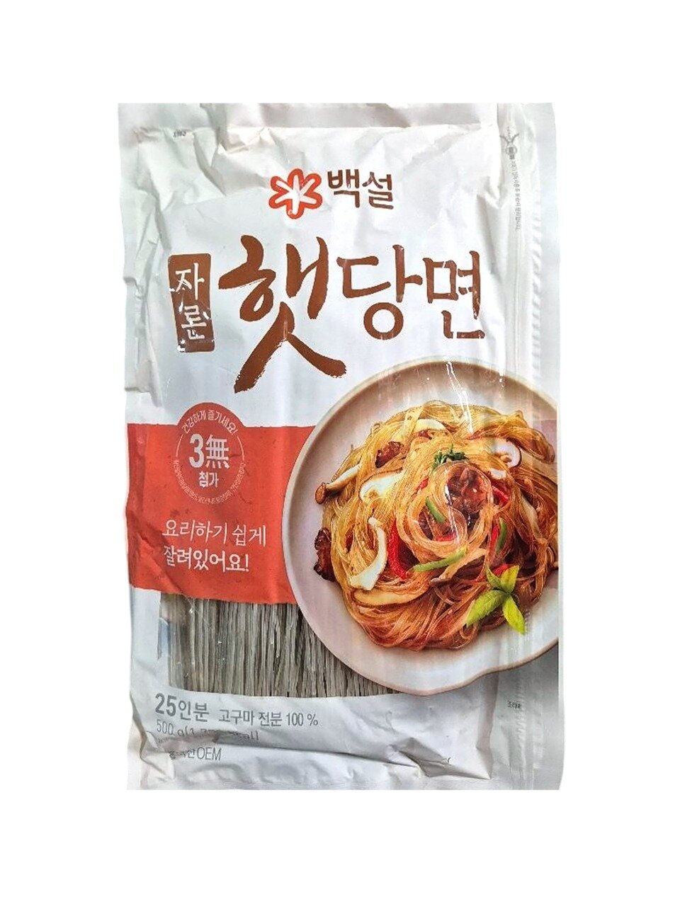 Лапша Beksul CJ, для Чапче, картофельная, 100% натуральный продукт, 500 г