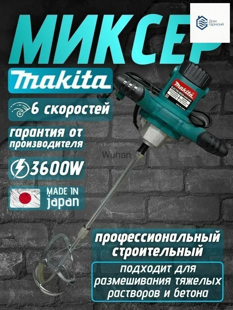 Строительный миксер черный синий бирюзовый