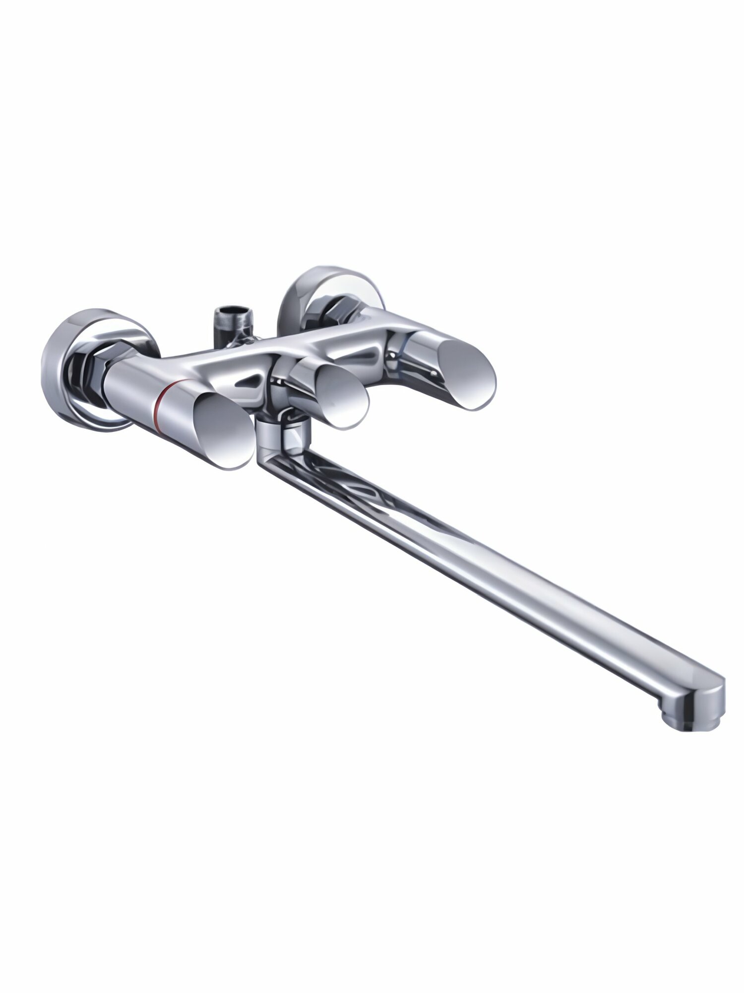 Смеситель для ванны Potato P2259 двухвентильный с длинным поворотным изливом, хром, настенный монтаж