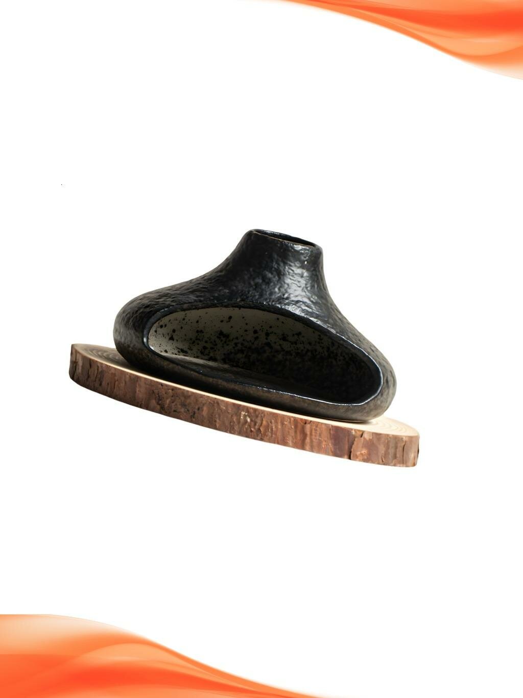 Декоративный мини-камин из камня, Черный