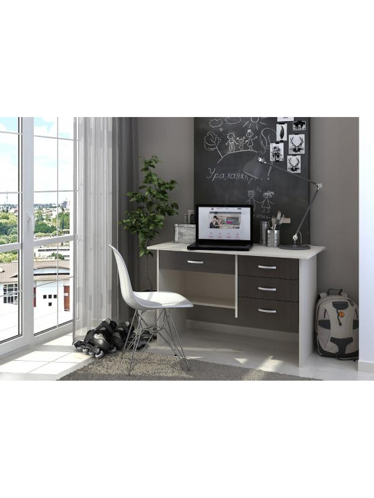 Стол письменный "Сити" венге Huge Mebel. Ширина 1200 Высота 750. Столы письменные