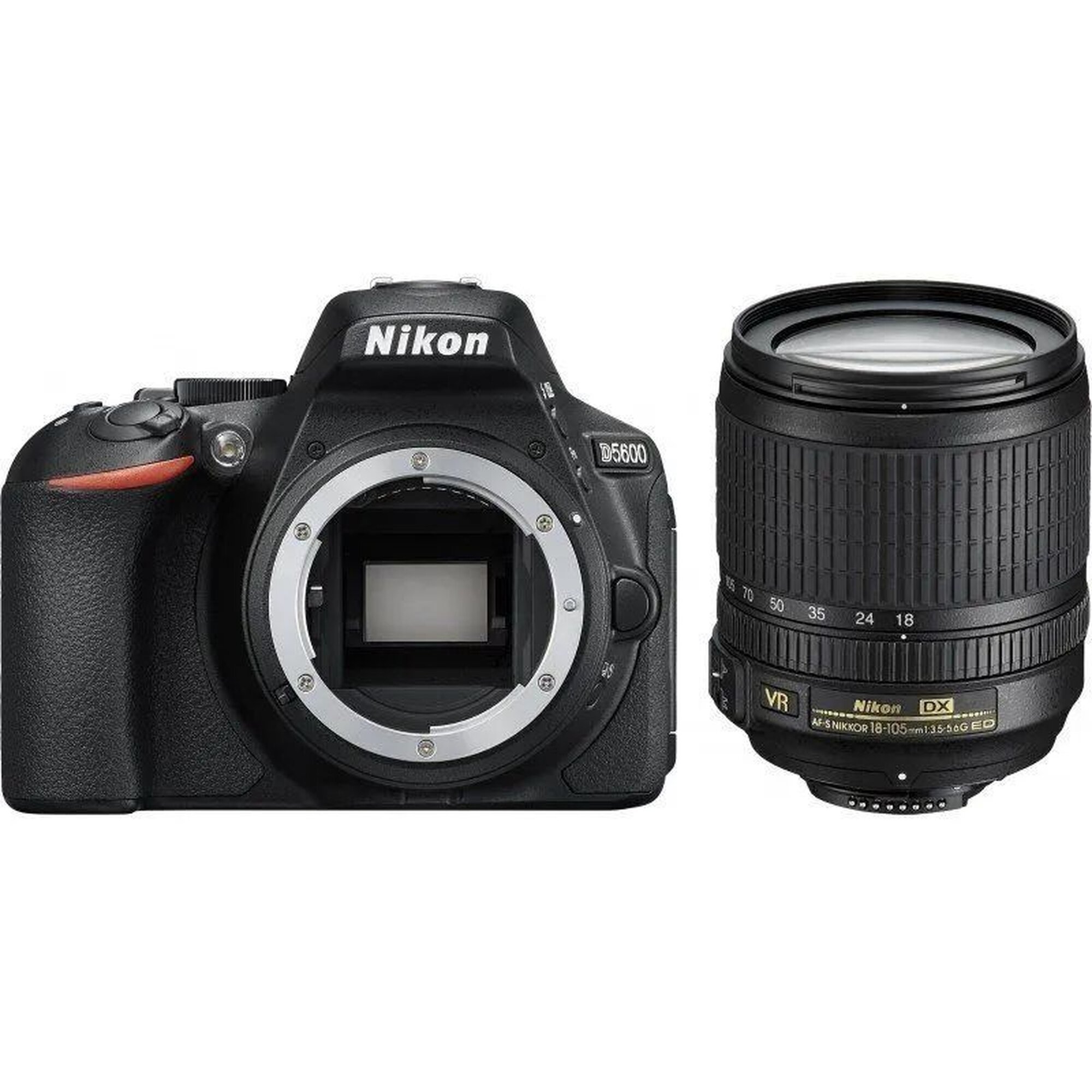Фотоаппарат Nikon D5600 Kit 18-105mm, 24 МП, Full HD, 39-точечный автофокус, 3,2" сенсорный экран