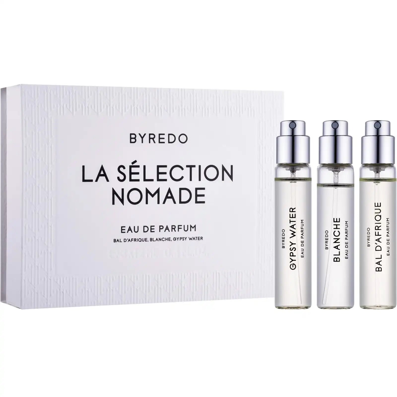 Byredo Набор La Selection Nomade Set: набор парфюмерной воды 3*12мл (Blanche + Bal D'Afrique + Gypsy Water)