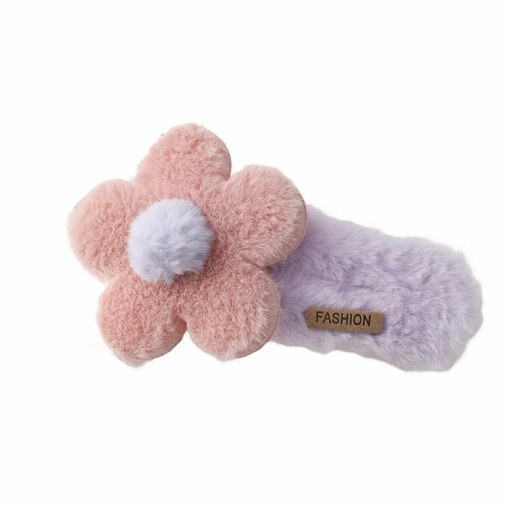 Мягкая заколка в виде цветка с когтем