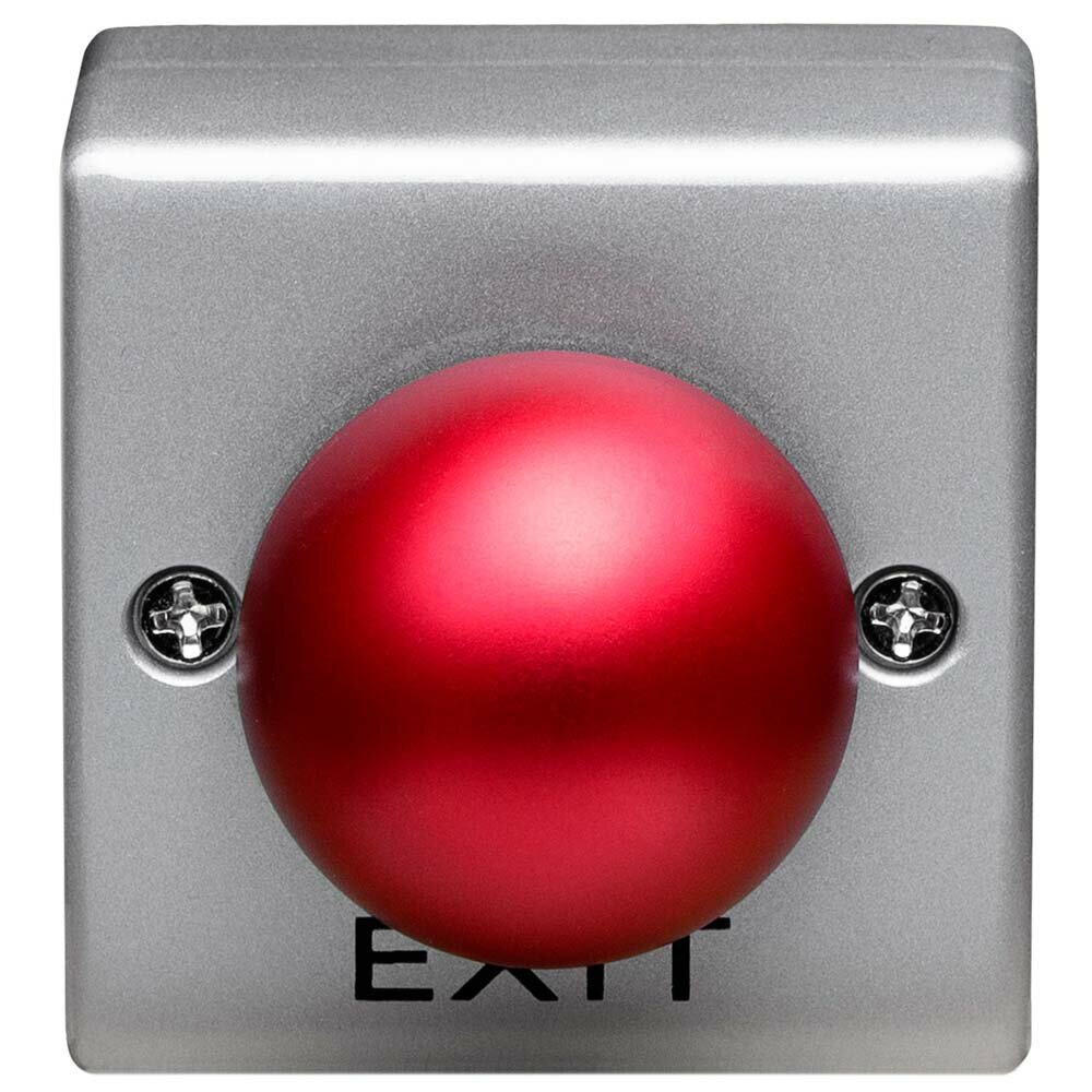 Кнопка аварийного выхода металлическая OP05 (3А, NC/NO, накладная) 3А, 53x53мм, красная