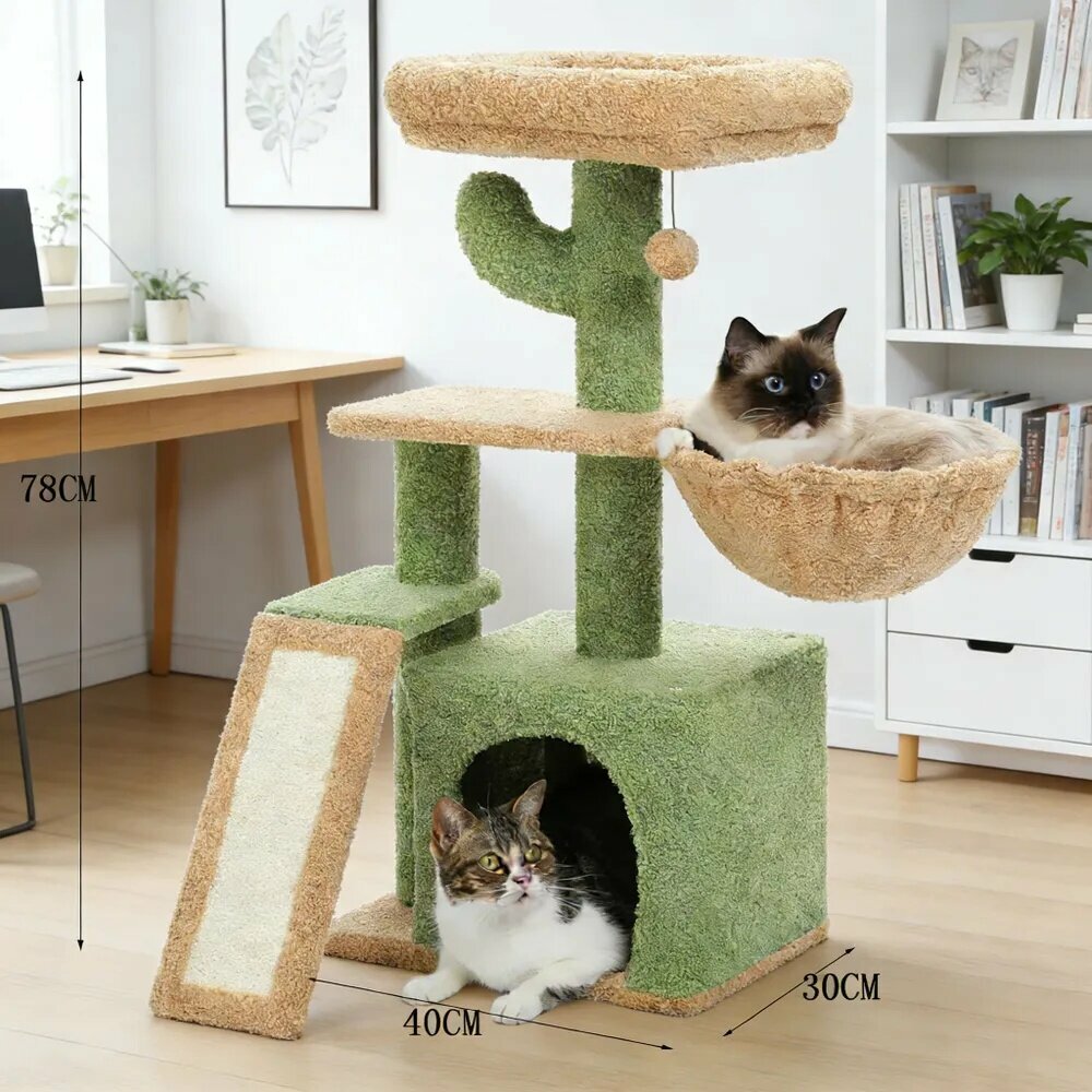 Домик для кошки с когтеточкой кошачий с домиком и гамаком 78