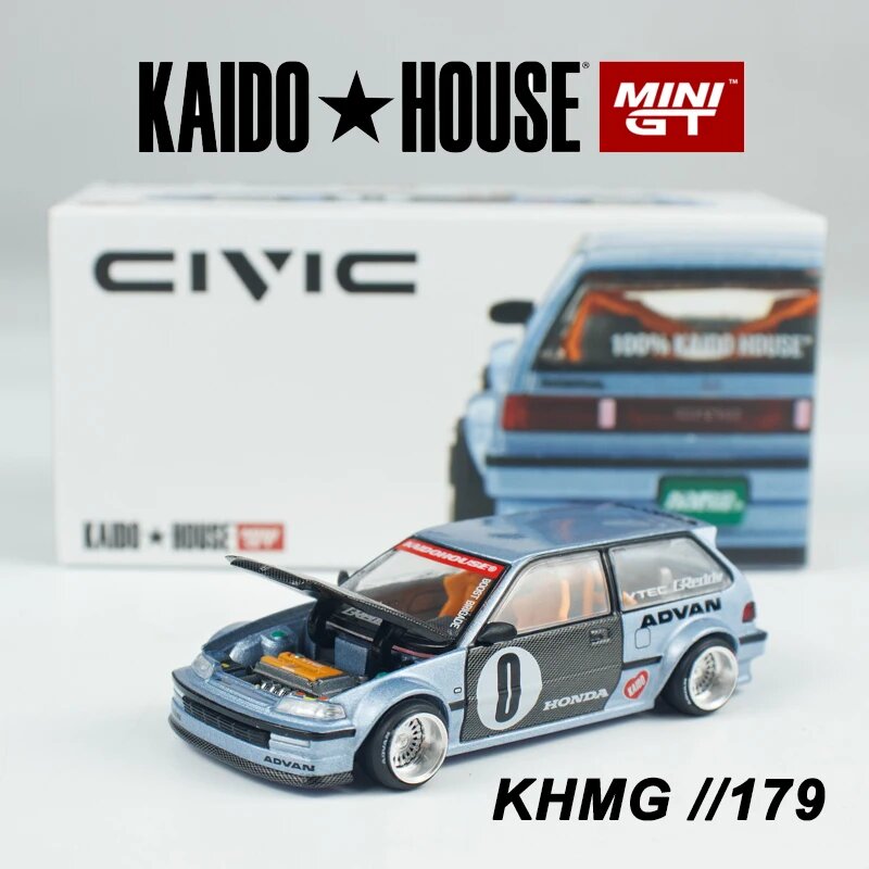 Kaido House + MINIGT Honda Civic EF Kaido Roulette V1 металлическая модель автомобиля