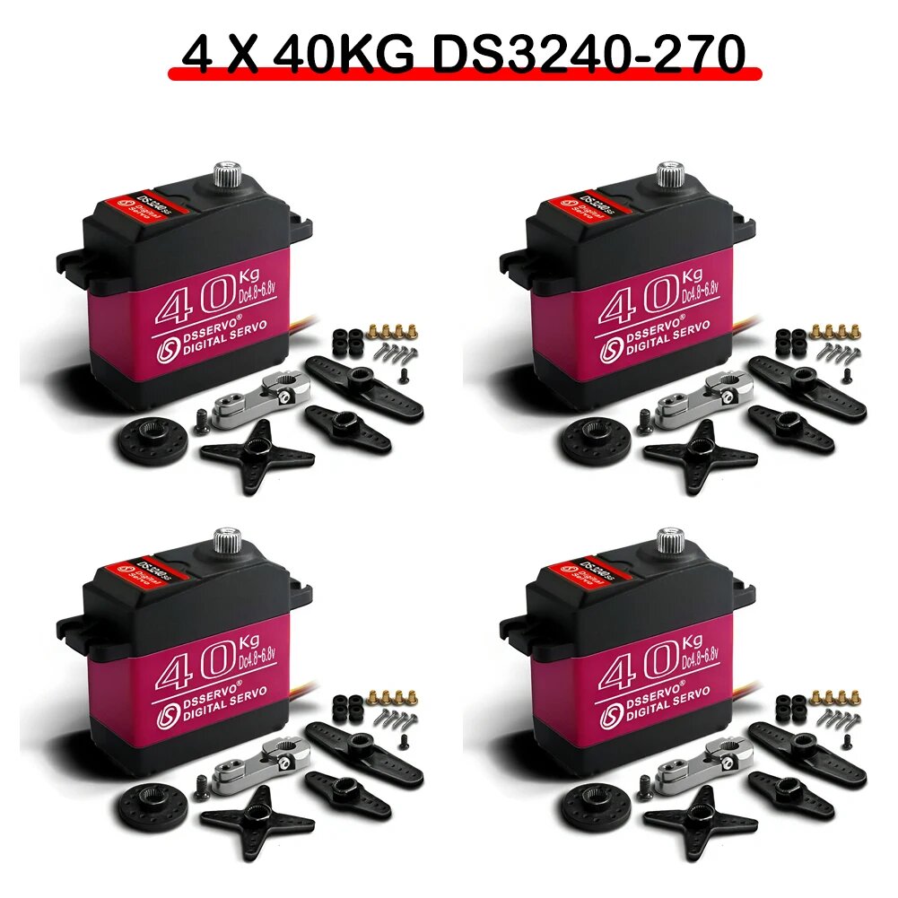 4 x 40KG DS3240-270 Черные сервоприводы