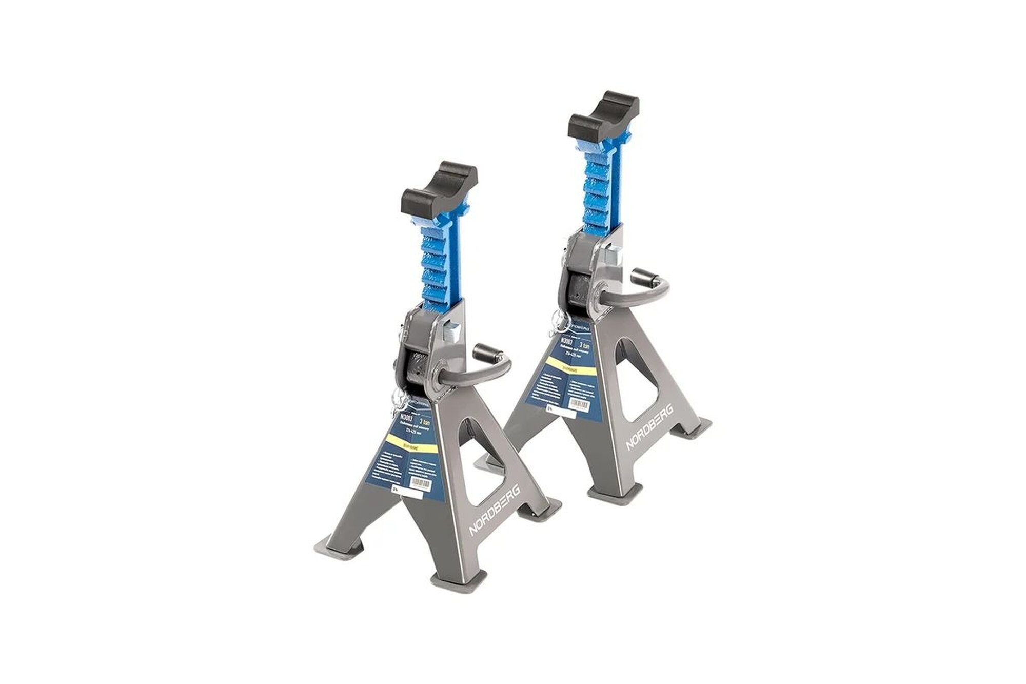 Страховочная подставка Nordberg N3003, 3т, комплект 2шт, телескопическая, металлическая