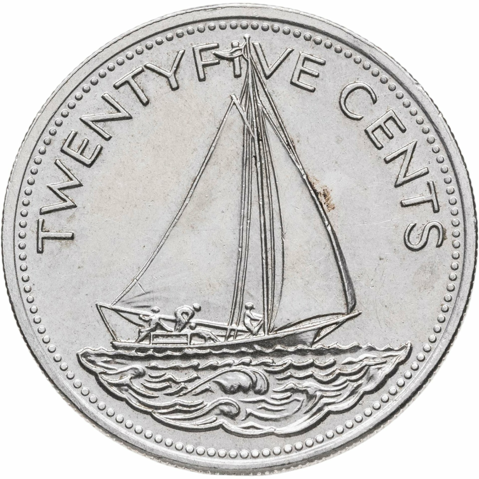 Багамы 25 центов cents 2005, Мельхиор медь-никель, в сохранности AU