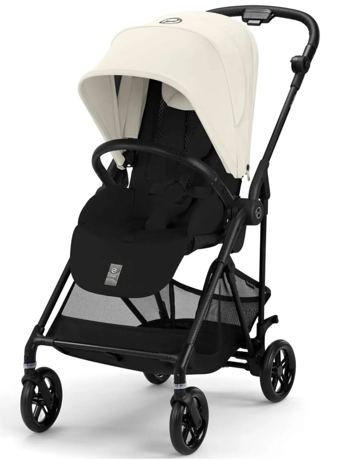 Коляска прогулочная Cybex Melio Carbon Canvas White с дождевиком 525000037